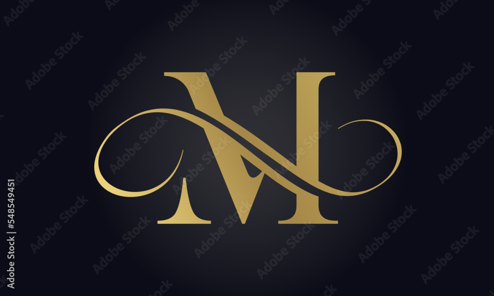 Luxury Letter M Logo Template In Gold Color. Initial Luxury M Letter ...