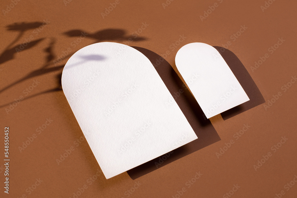 Modern minimal design. Business card arch shape in vintage style ...