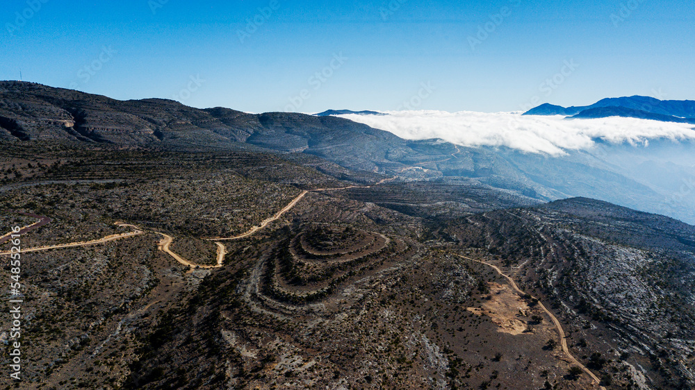 Jabal Al-Burkan at the highest peaks in the Middle East in Jabal Shams ...