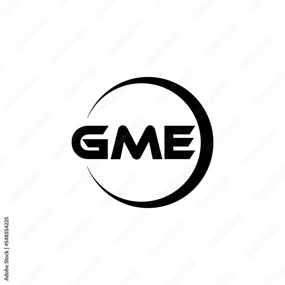 GME letter logo design with white background in illustrator, cube logo ...