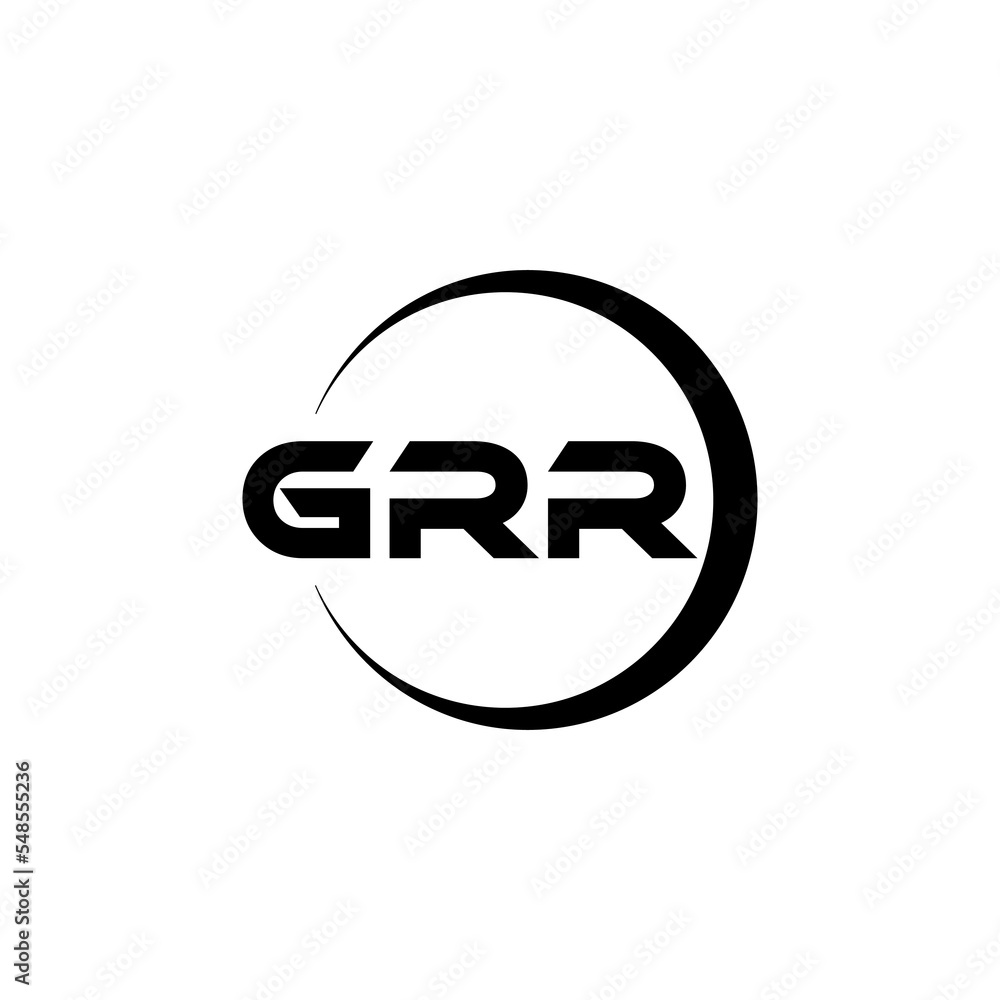 GRR letter logo design with white background in illustrator, cube logo ...