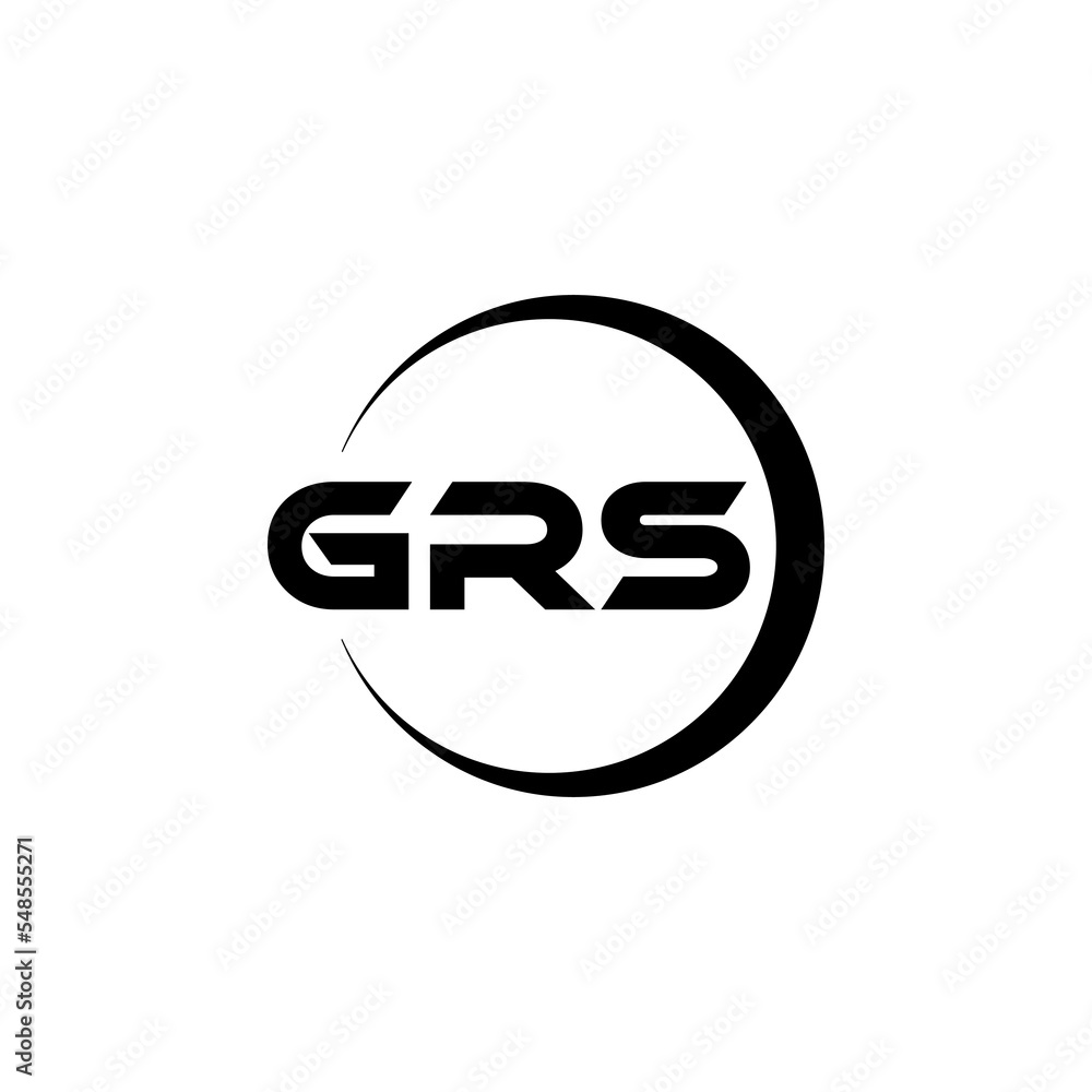 GRS letter logo design with white background in illustrator, cube logo ...