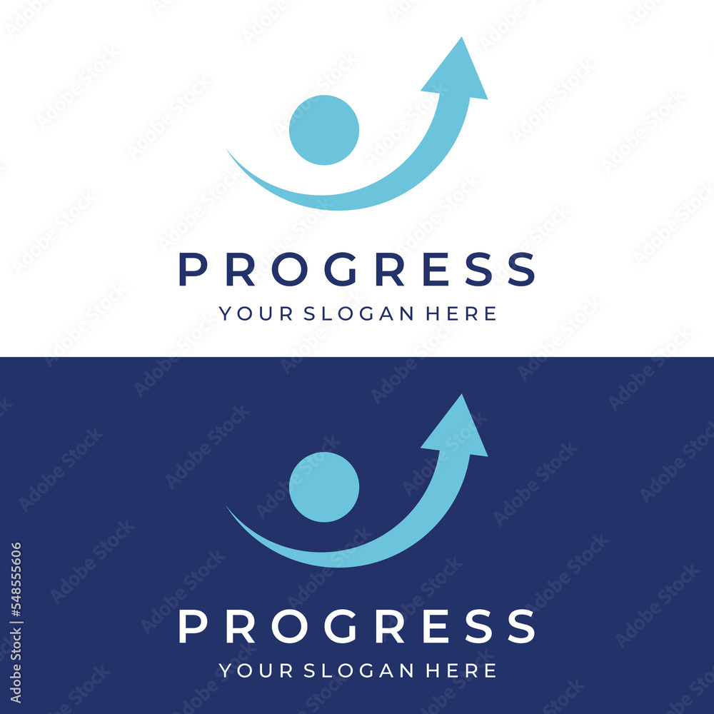 Financial and career creative growth and progress logo design with ...