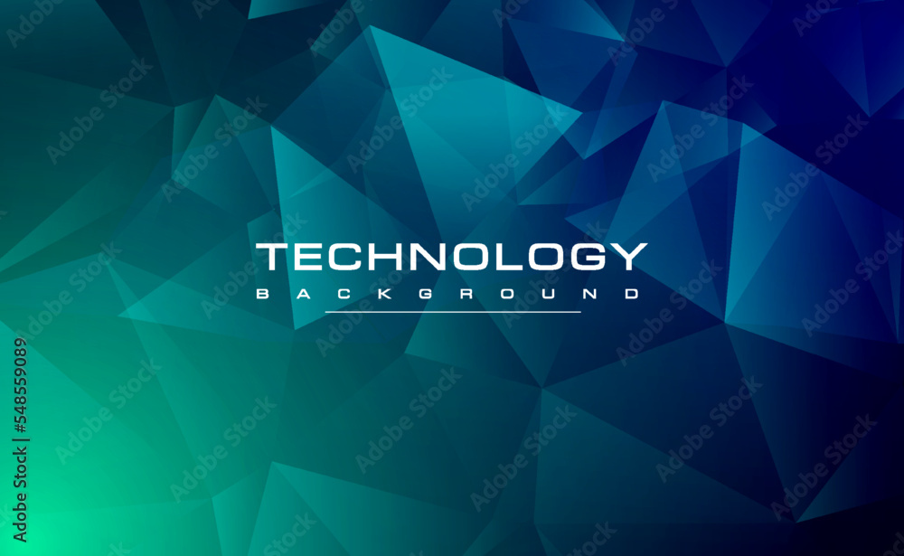 Digital technology banner blue green background concept, cyber ...
