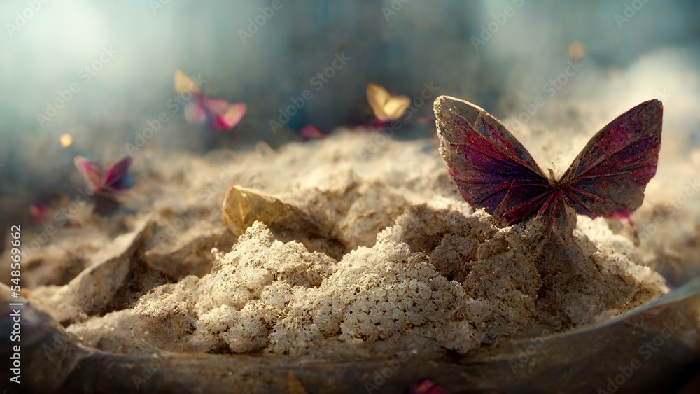 Science fantasy sand or gravel become butterflies of mythological ...