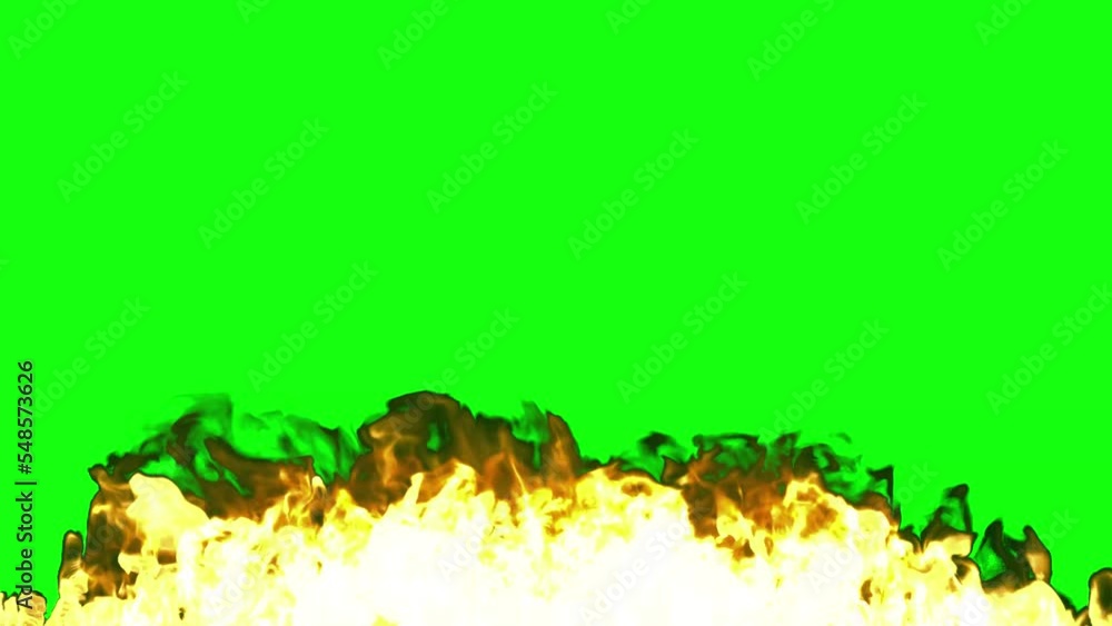 Fire Explosion Transition To The Camera green screen. Realistic fire ...