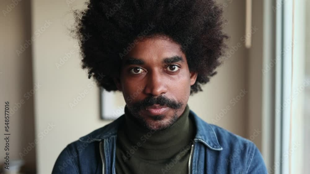 Portrait of a man with African American and Indian characteristics ...