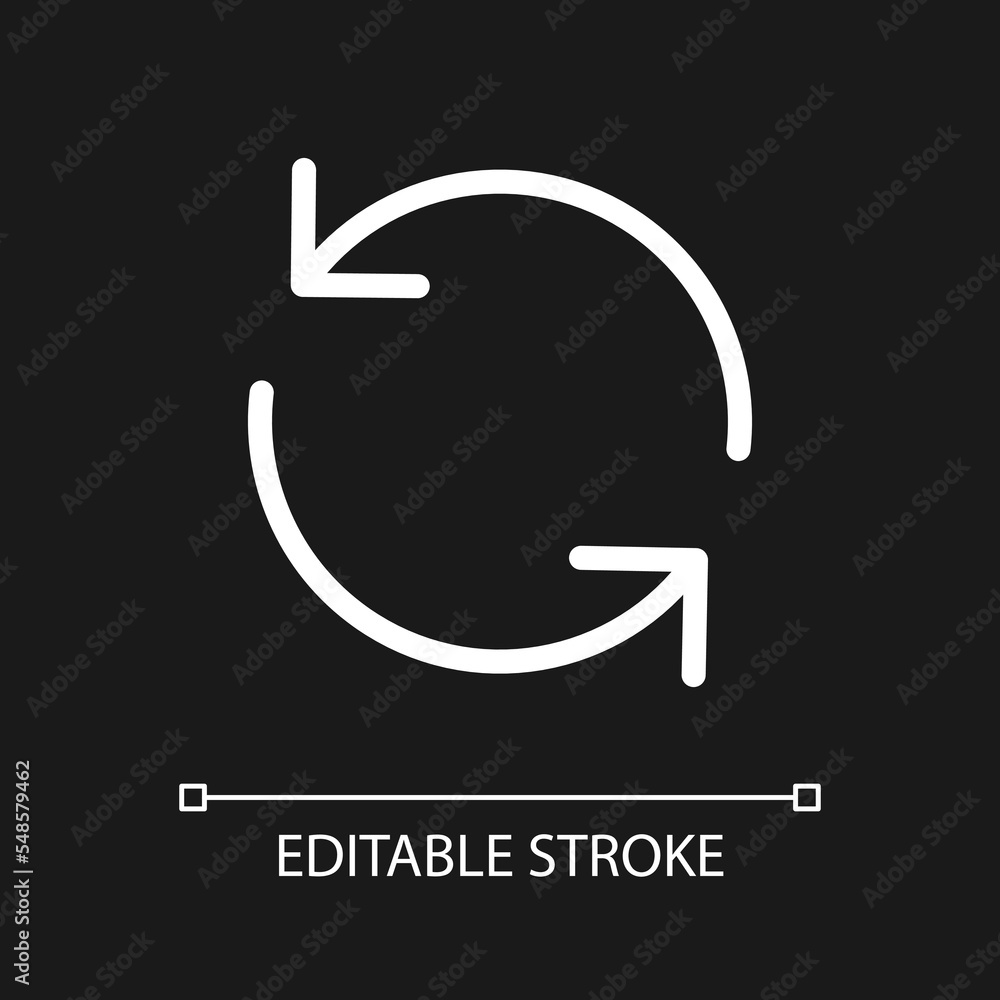 Reload pixel perfect white linear ui icon for dark theme. Translation ...