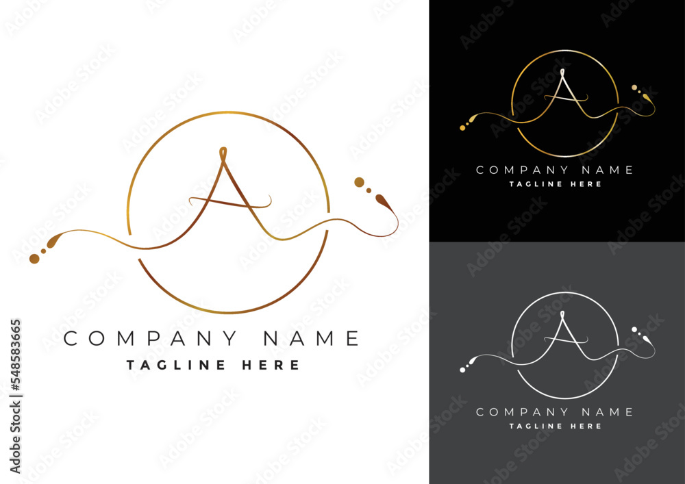Letter A premium handwritten signature logo Stock Vector | Adobe Stock