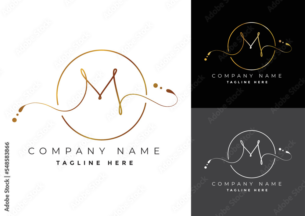 Letter M premium handwritten signature logo Stock Vector | Adobe Stock
