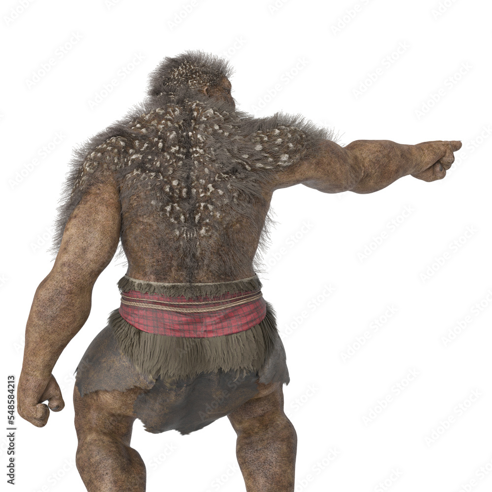 troll is pointing and showing the way in rear view Stock Illustration ...