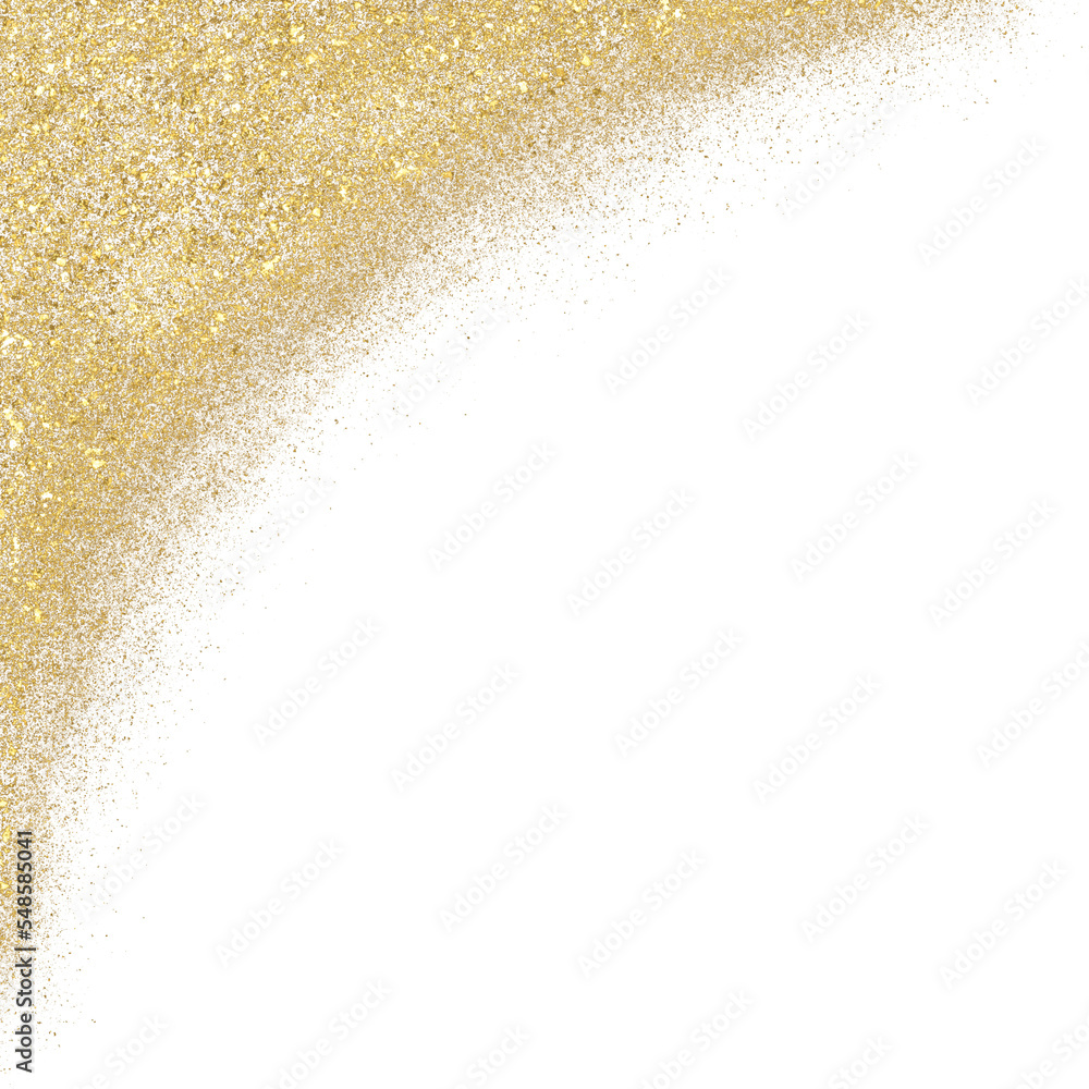 Gold glitter shiny sprinkles corner hand-drawn Stock Illustration ...