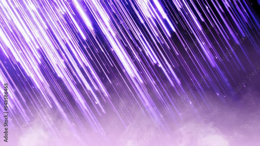 Purple Rain Laser Beams with Fog 4K Loop features laser rain falling ...