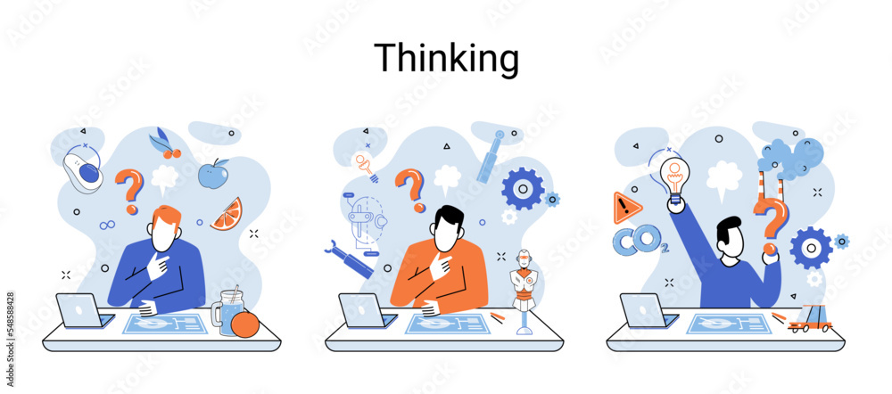Thinking process of functioning of consciousness, which determines ...