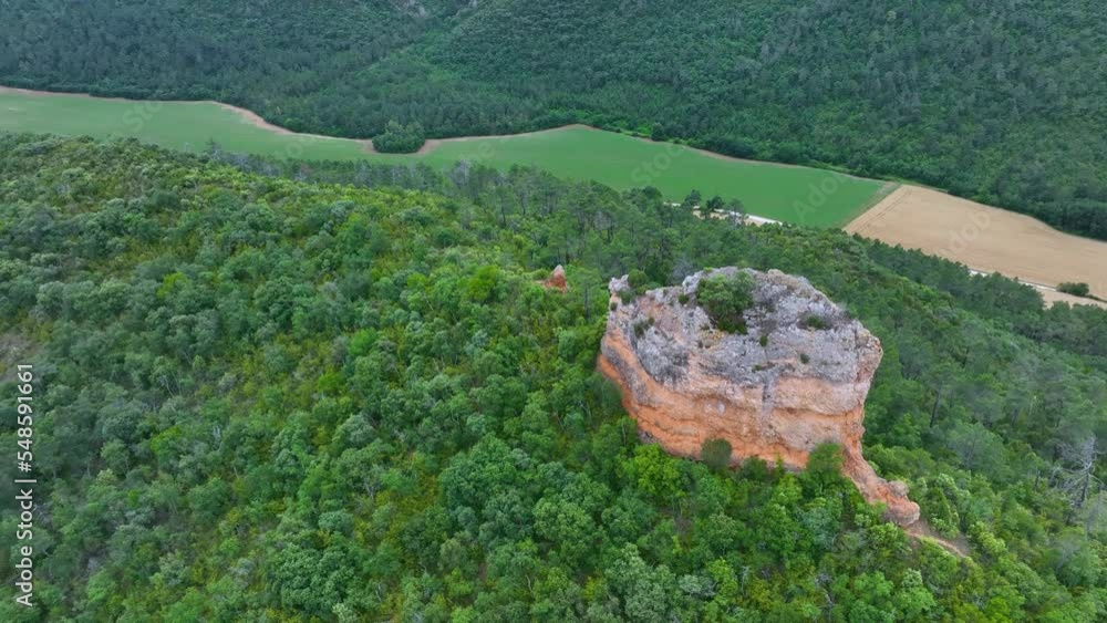 Peña La Isa in the surroundings of Cillaperlata. Aerial view from a ...