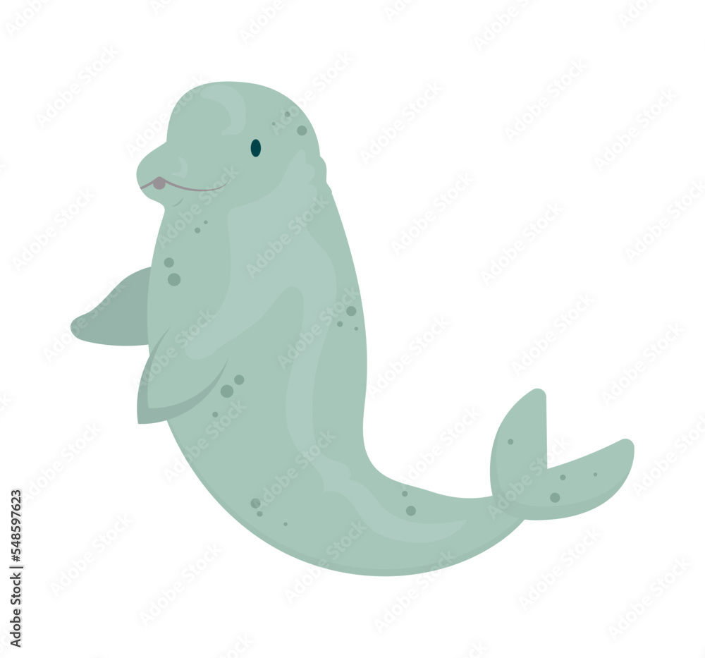 cartoon beluga whale design Stock Vector | Adobe Stock