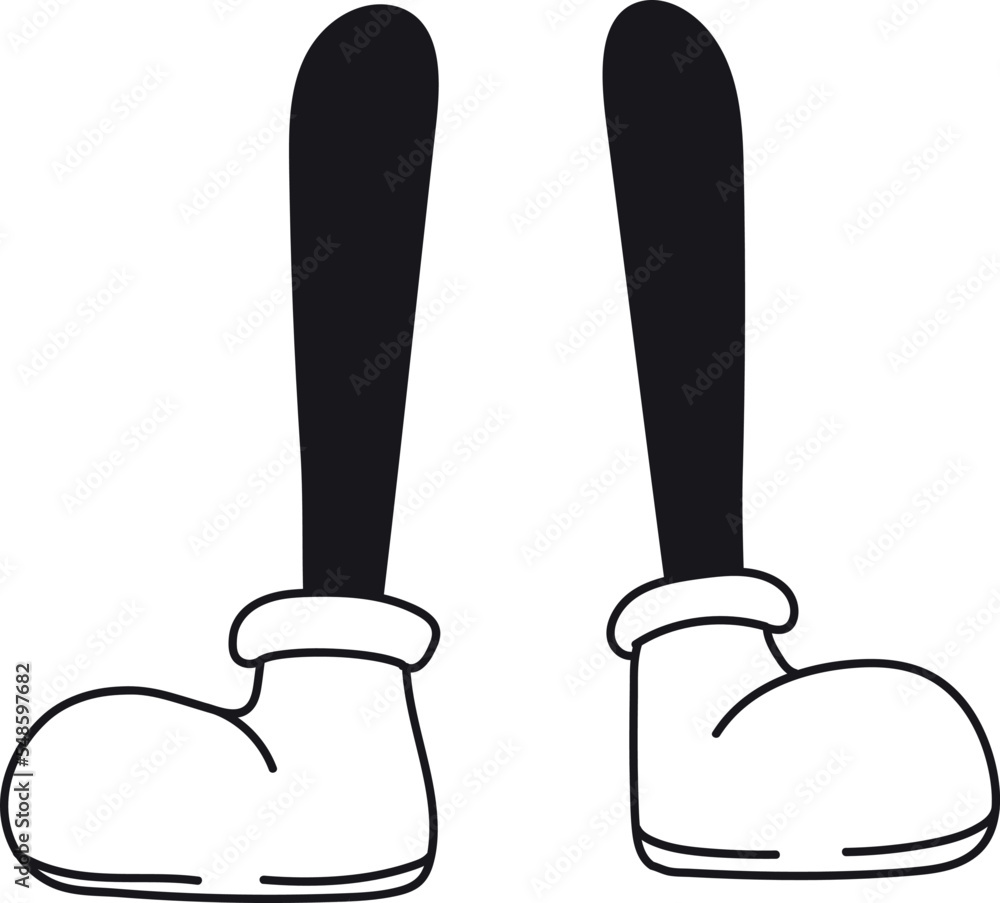 Cartoon feet in shoes. Standing animation mascot legs Stock Vector ...