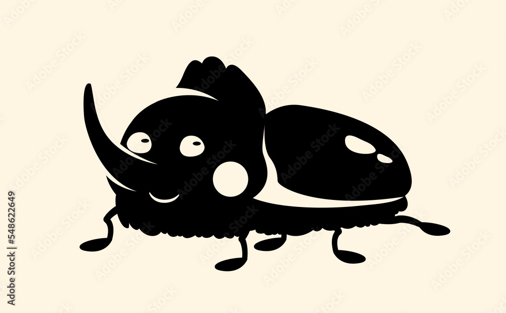 Rhinoceros beetle icon. Biology and fauna, educational materials for ...