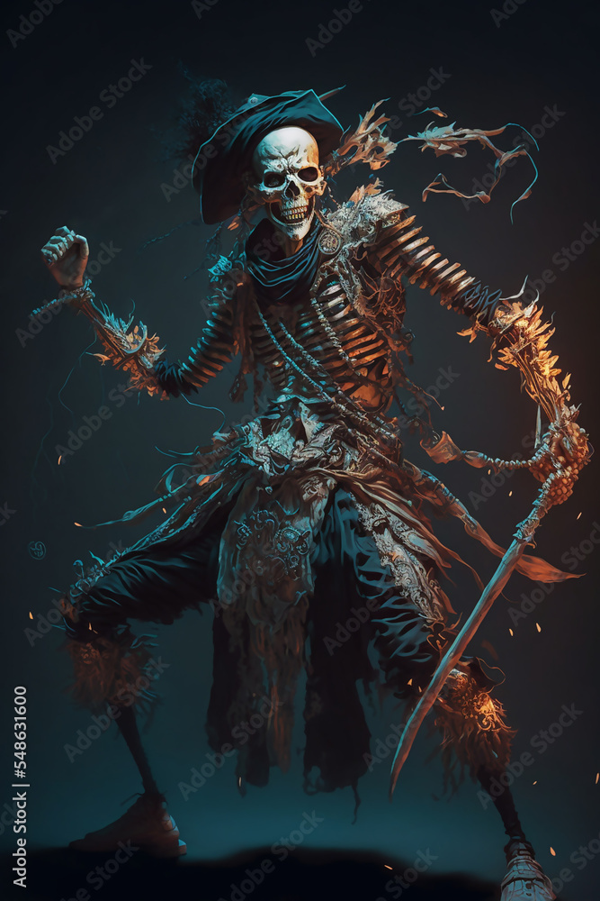 Pirate Skeleton Warrior, Fantasy Skel, Concept Art, Character Art ...