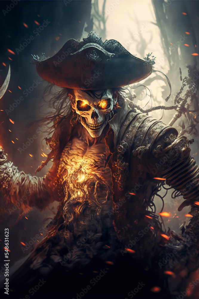 Pirate Skeleton Warrior, Fantasy Skel, Concept Art, Character Art ...