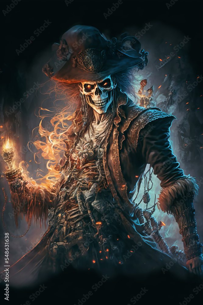 Pirate Skeleton Warrior, Fantasy Skel, Concept Art, Character Art ...