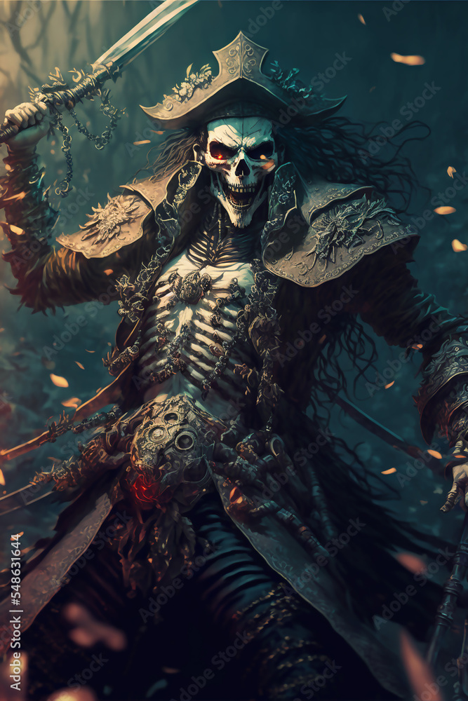 Pirate Skeleton Warrior, Fantasy Skel, Concept Art, Character Art ...