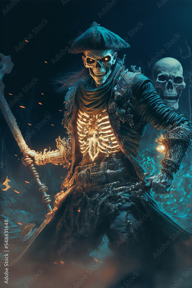 Pirate Skeleton Warrior, Fantasy Skel, Concept Art, Character Art ...