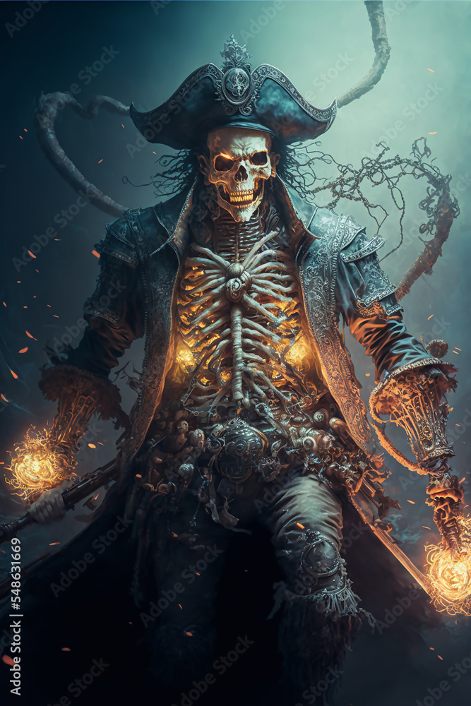 Pirate Skeleton Warrior, Fantasy Skel, Concept Art, Character Art ...