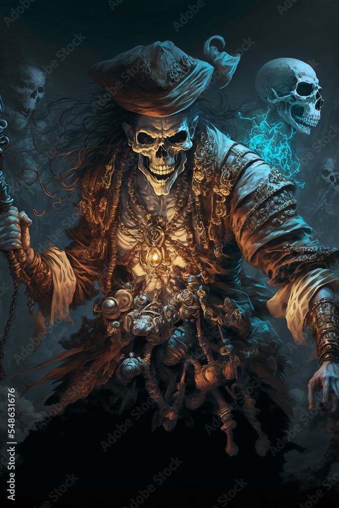 Pirate Skeleton Warrior, Fantasy Skel, Concept Art, Character Art ...