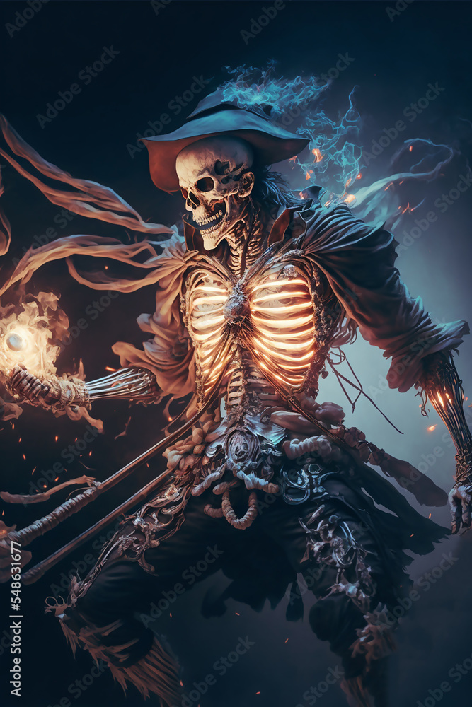 Pirate Skeleton Warrior, Fantasy Skel, Concept Art, Character Art ...