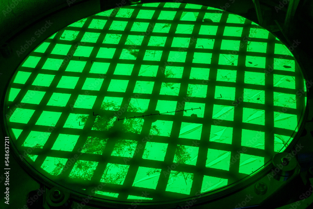 Environmental laboratory, actinolite fibers (asbestos variety) seen on ...