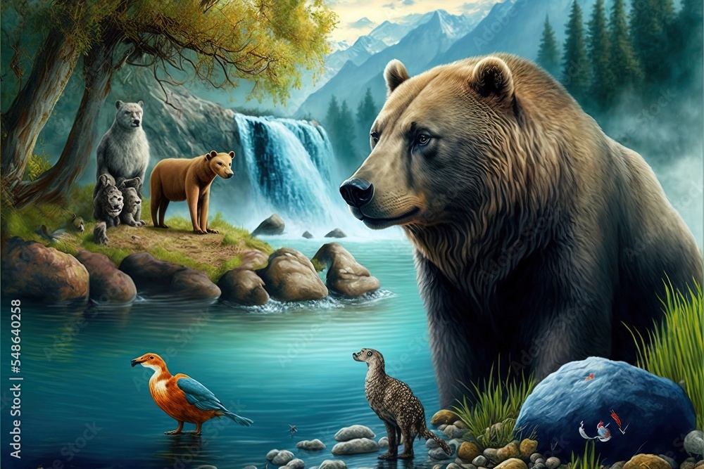 Background Scenes Of Animals In The Wild Stock Illustration | Adobe Stock