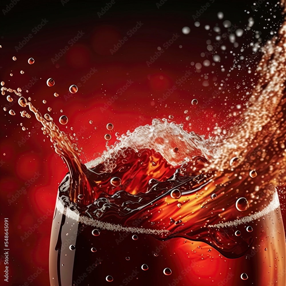 Cola Splashing background with soda bubble. Soft drink or Refreshment. Stock Illustration ...