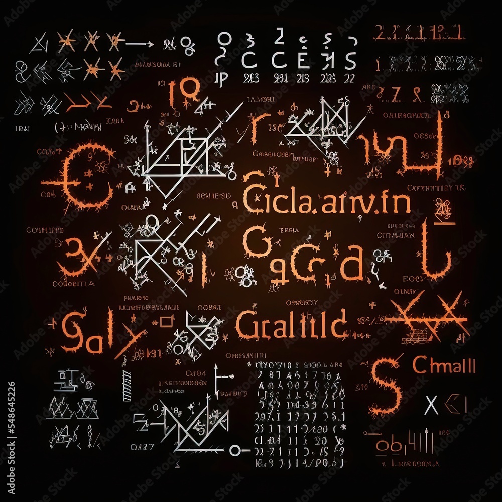 Ancient characters, data encoding glyphs tribe mathematical equation ...