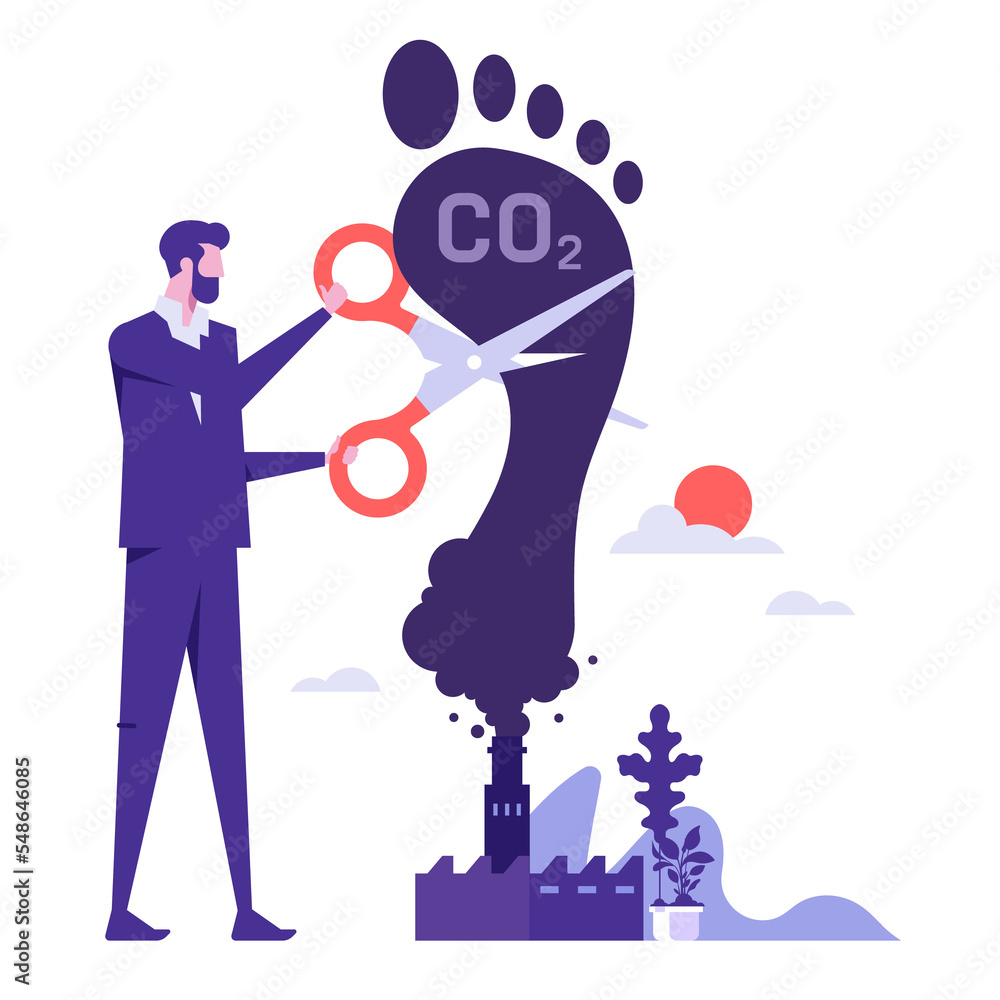 Global warming and environmental recovery plan concept, reduce carbon ...