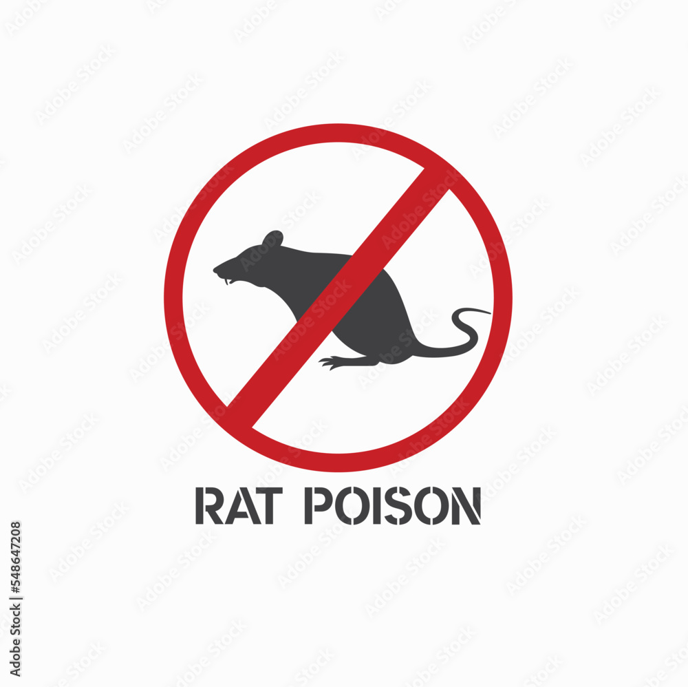 symbol of rat poison, warning, vector art. Stock Vector | Adobe Stock
