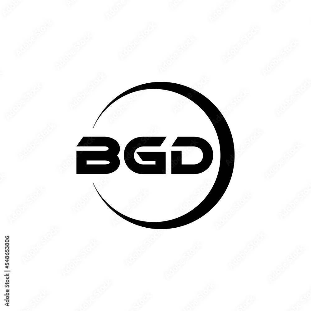 BGD letter logo design with white background in illustrator, cube logo ...