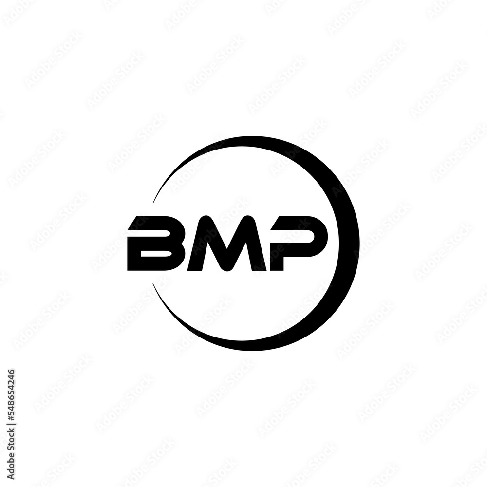 BMP letter logo design with white background in illustrator, cube logo ...