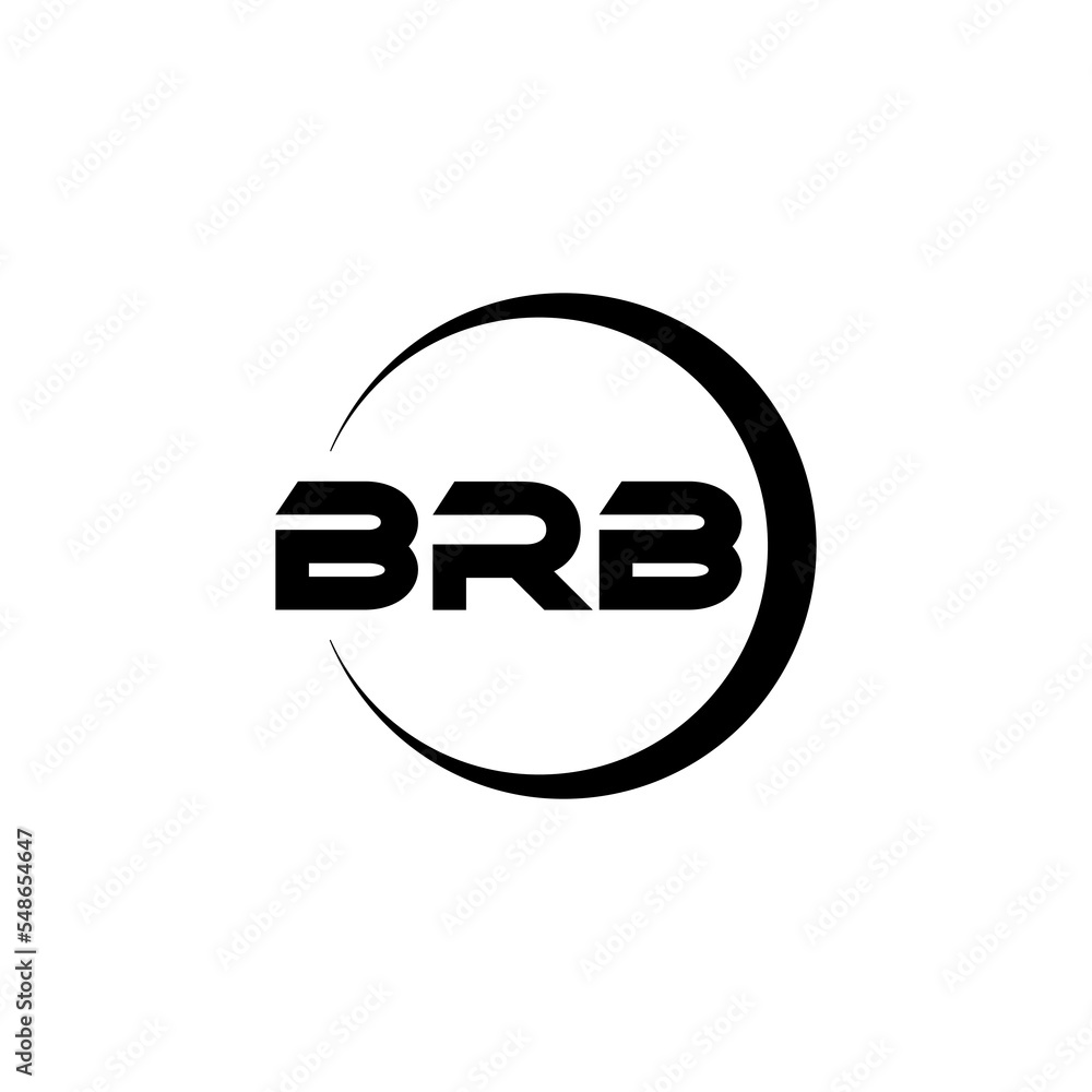 BRB letter logo design with white background in illustrator, cube logo ...