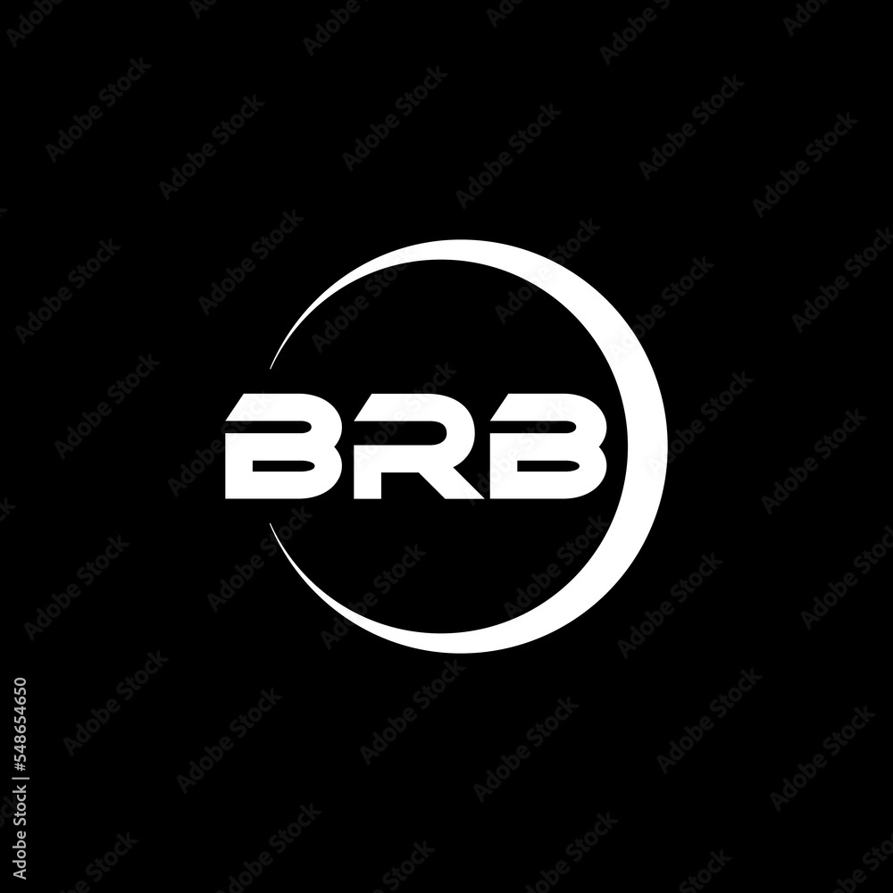 BRB letter logo design with black background in illustrator, cube logo ...