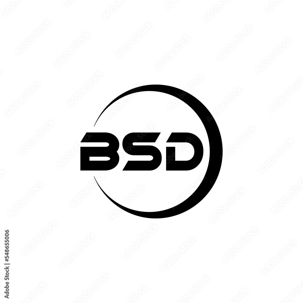 BSD letter logo design with white background in illustrator, cube logo ...