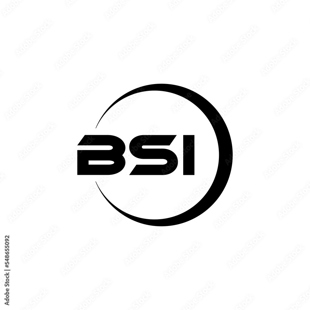 BSI letter logo design with white background in illustrator, cube logo ...