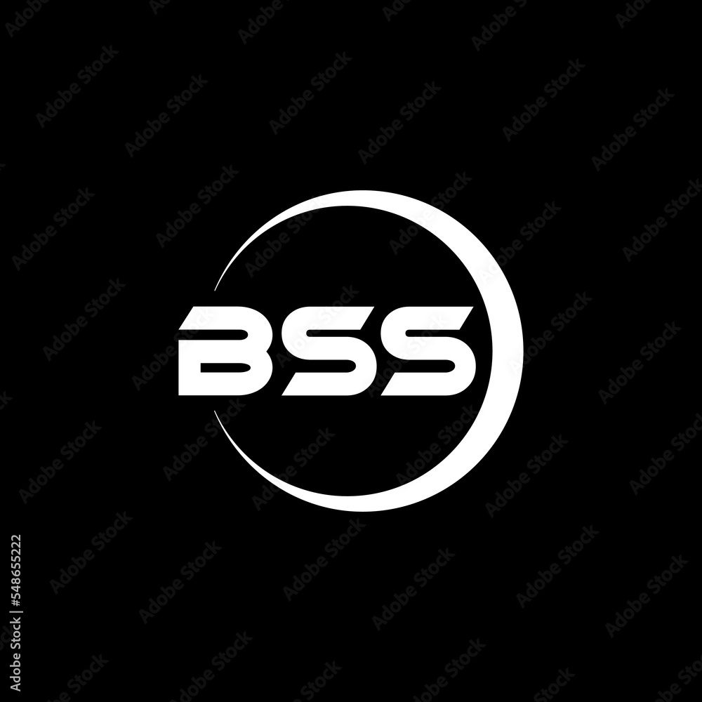 BSS letter logo design with black background in illustrator, cube logo ...