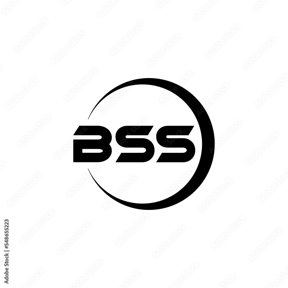 BSS letter logo design with white background in illustrator, cube logo, vector logo, modern ...
