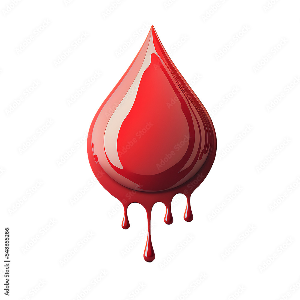 Dripping Red Blood Teardrop Isolated Design | Created Using Midjourney ...