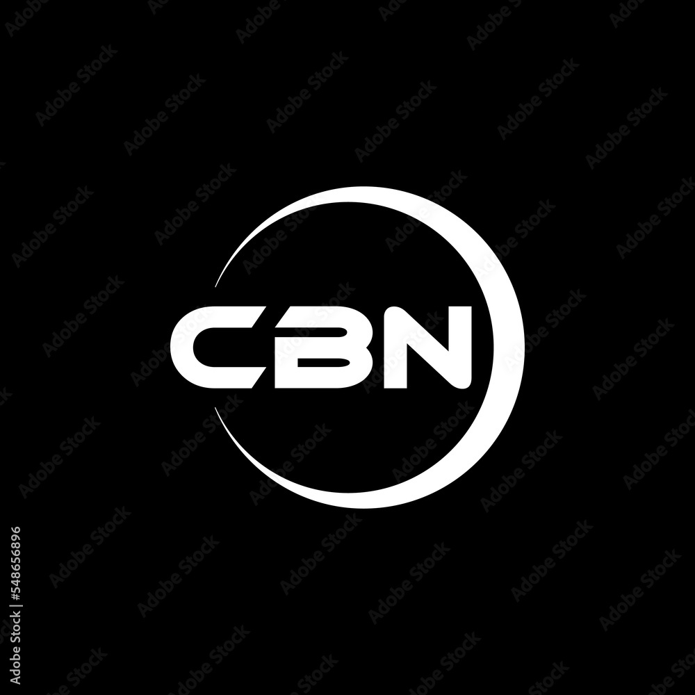 CBN letter logo design with black background in illustrator, cube logo ...