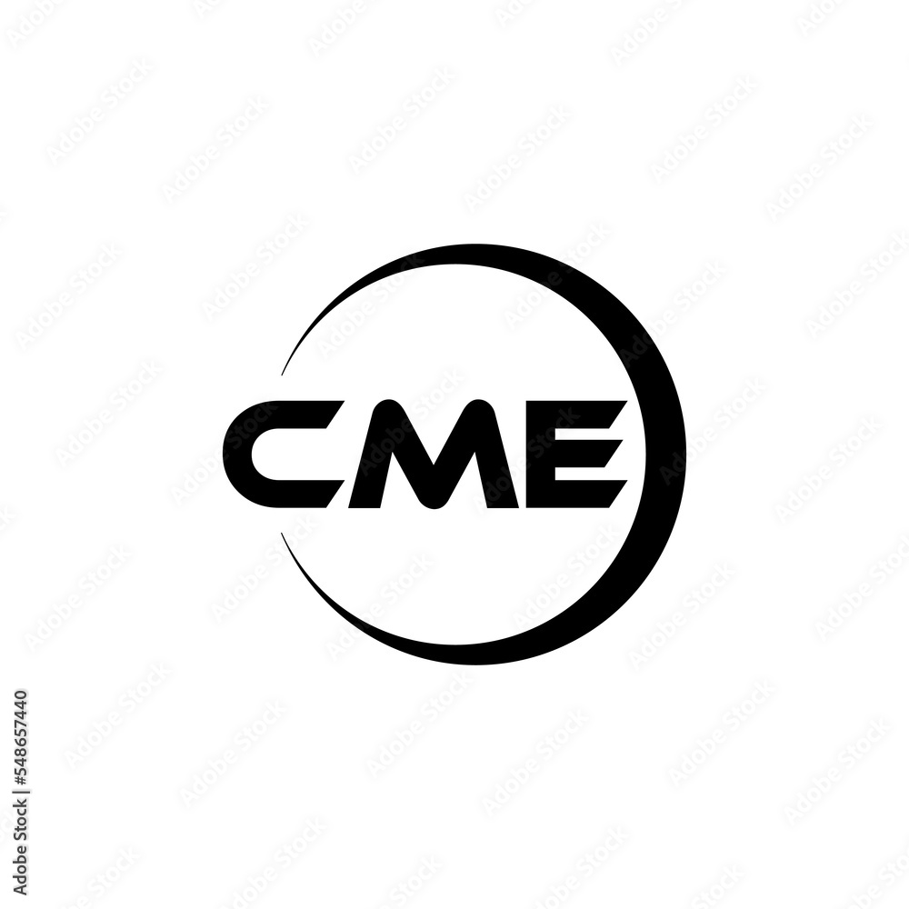 CME letter logo design with white background in illustrator, cube logo ...