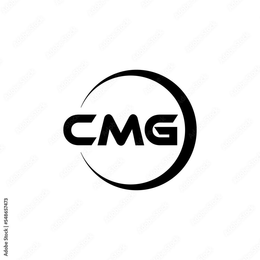 Vecteur Stock CMG letter logo design with white background in ...