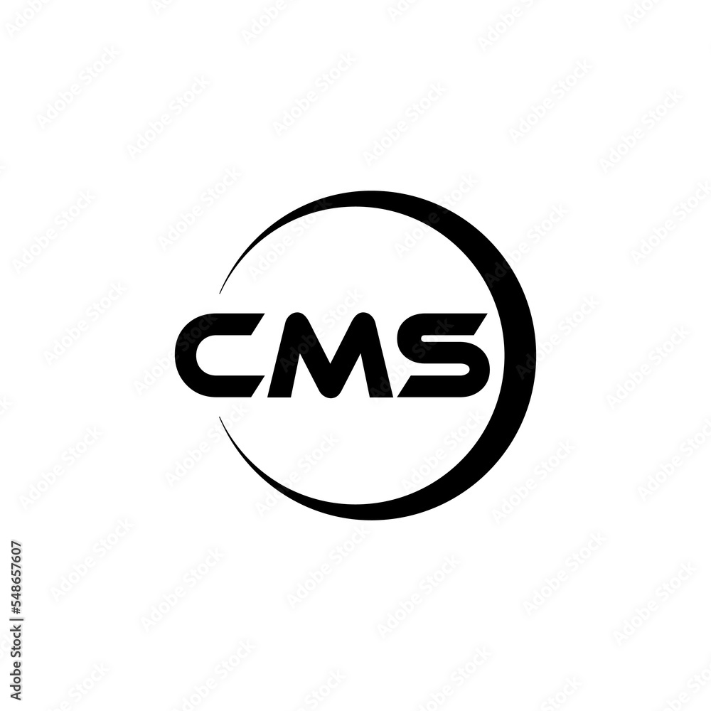 CMS letter logo design with white background in illustrator, cube logo ...