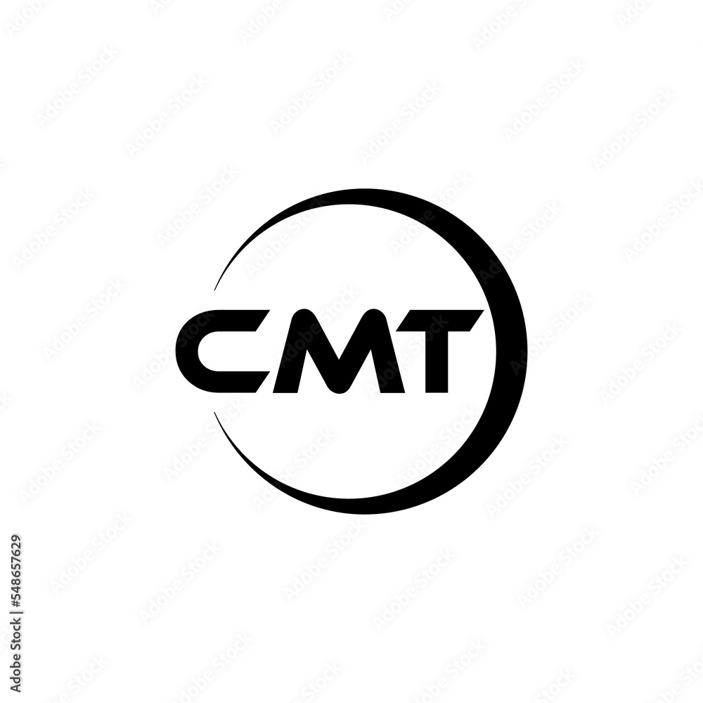 CMT letter logo design with white background in illustrator, cube logo ...